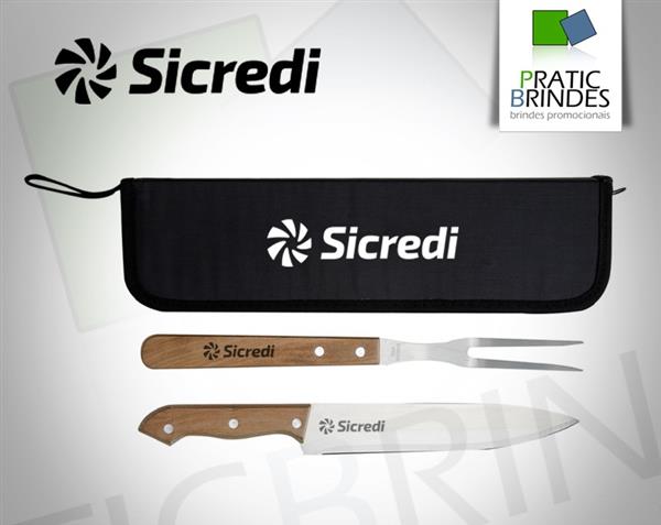 Kit Churrasco C/ 2 Pçs - 07447-Sic | Brindes Corporativos Sicredi